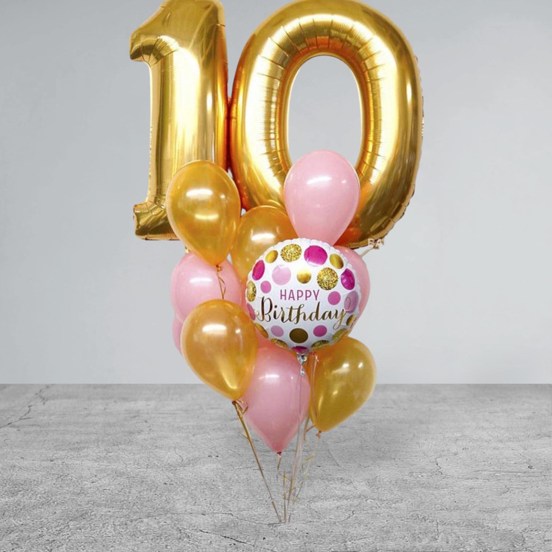 Sweet 10th Birthday Ballon Bouquet (FGB57) – Flowers Gifts and Balloons